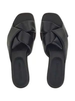 FERRAGAMO Knot-detail Leather Slides