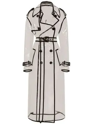 Dolce & Gabbana Contrast-trim Trench Coat - Black