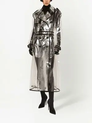 Dolce & Gabbana Contrast-trim Trench Coat - Black