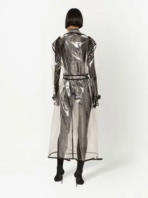 Dolce & Gabbana Contrast-trim Trench Coat - Black