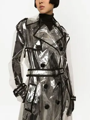 Dolce & Gabbana Contrast-trim Trench Coat - Black