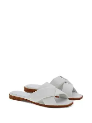 FERRAGAMO Knot-detail Leather Slides