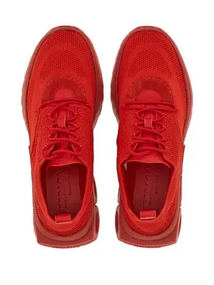 FERRAGAMO Knitted Running Sneakers - Red