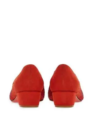 FERRAGAMO Vara Bow Crystal Embellished Pumps - Red