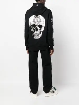 Philipp Plein Skull-print Logo Hoodie - Black