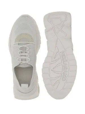 FERRAGAMO Gancini Plaque Low-top Sneakers - White