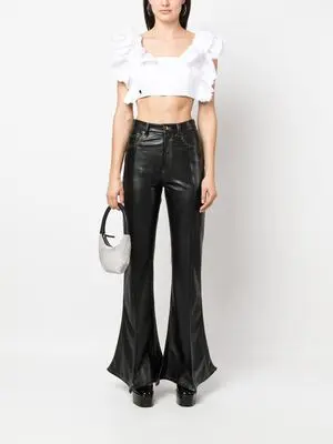 Philipp Plein Cropped Top With Ruffle Trim