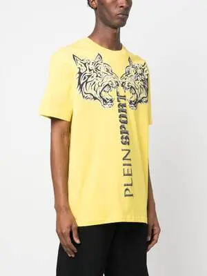 PLEIN SPORT Crew Neck Tiger-print T-shirt