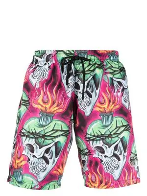 Philipp Plein Love Tattoo Swim Shorts - Black