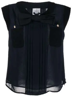 EDWARD ACHOUR PARIS Bow-detail Top - Blue