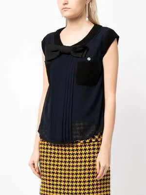 EDWARD ACHOUR PARIS Bow-detail Top - Blue