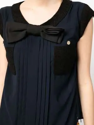 EDWARD ACHOUR PARIS Bow-detail Top - Blue