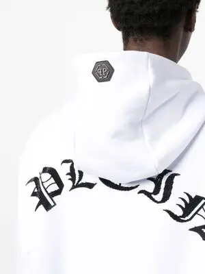Philipp Plein Rhinestone-embellished Hoodie - White