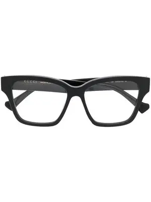 Gucci Gg Stripe Detail Glasses - Black