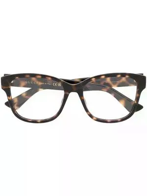 Gucci Tortoiseshell Gg Wayfarer Glasses