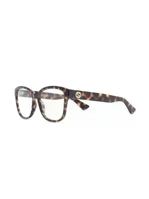 Gucci Tortoiseshell Gg Wayfarer Glasses