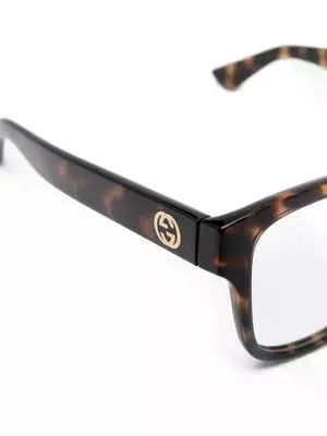 Gucci Tortoiseshell Gg Wayfarer Glasses