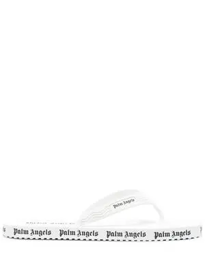 Palm Angels Logo-print Flip Flops - White