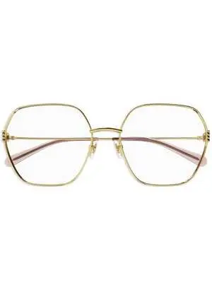 Gucci Geometric-frame Glasses - Gold