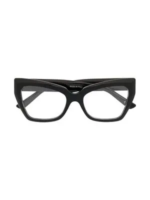 Balenciaga Logo Plaque Square-frame Glasses - Black