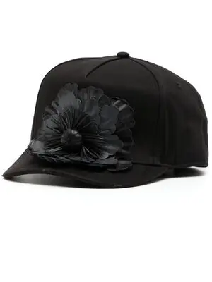 Dsquared2 Baseball Cap With Floral Appliqu - Black