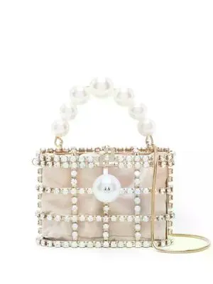 Rosantica Crystal-embellished Caged Mini Bag