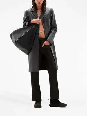 COURREGES Single-breasted Leather Coat