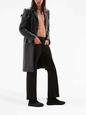 COURREGES Single-breasted Leather Coat