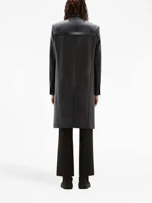 COURREGES Single-breasted Leather Coat