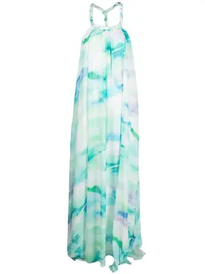 Patrizia Pepe Chiffon Maxi Dress - Blue