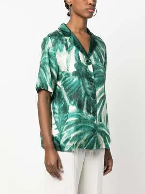 F.R.S FOR RESTLESS SLEEPERS Palmtree-print Silk Shirt