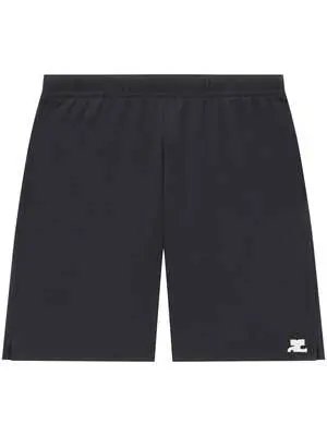 COURREGES Logo-embroidered Shorts - Black
