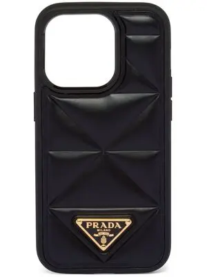 Prada Iphone 14 Pro Padded-Design Case - Black | Editorialist