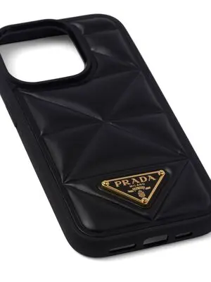 Prada Iphone 14 Pro Padded-Design Case - Black | Editorialist