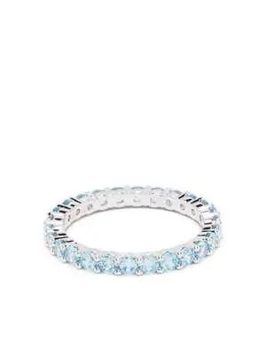 SWAROVSKI Round Cut Gem Embellished Ring - Silver