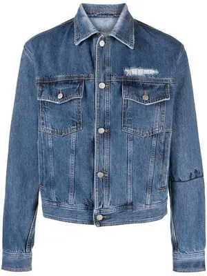 Nick Fouquet Embroidered Denim Jacket - Blue