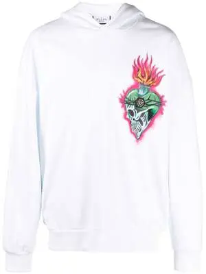 Philipp Plein Love Tattoo Long-sleeve Hoodie - White