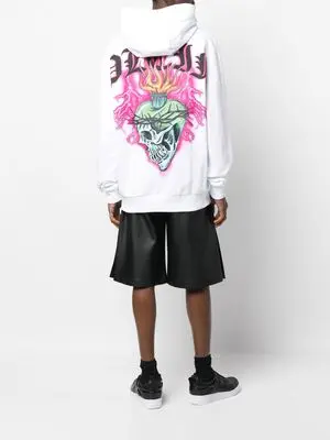 Philipp Plein Love Tattoo Long-sleeve Hoodie - White