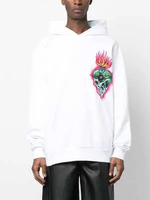 Philipp Plein Love Tattoo Long-sleeve Hoodie - White