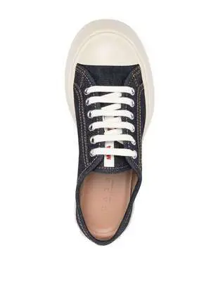 Marni Pablo Denim Lace-up Sneakers - Blue