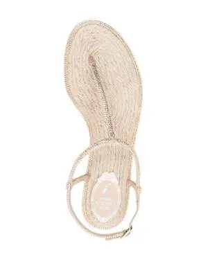 Rene Caovilla Rope-detail High-shine Sandals - Neutrals
