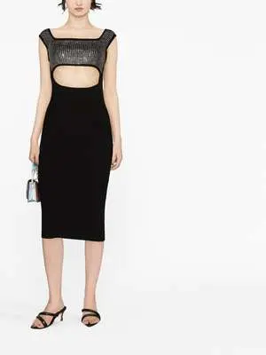 Giuseppe Di Morabito Stud-embellished Knitted Midi Dress