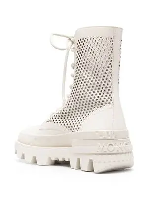 Moncler Perforated Lace-up Boots - Neutrals