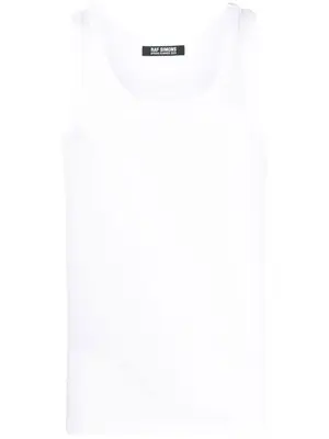Raf Simons Logo-patch Cotton Tank Top - White