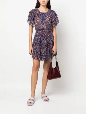 MARANT ETOILE Florise Floral-print Mini Dress - Blue