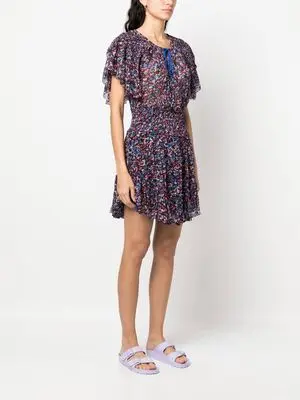 MARANT ETOILE Florise Floral-print Mini Dress - Blue