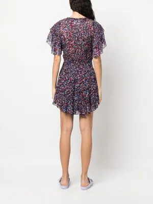MARANT ETOILE Florise Floral-print Mini Dress - Blue