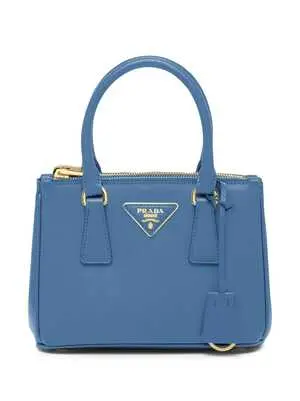 Prada Galleria Leather Mini Bag - Blue | Editorialist