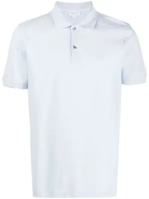 Sunspel Short-sleeve Cotton Polo Shirt - Blue
