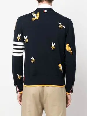 Thom Browne 4-bar Stripe Cardigan - Blue
